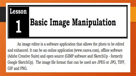 Lesson 7 Imaging And Design For Basic Image Manipulationpptx