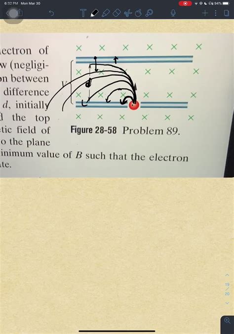 Solved In Fig 28 58 An Electron Of Mass M Charge E And Low