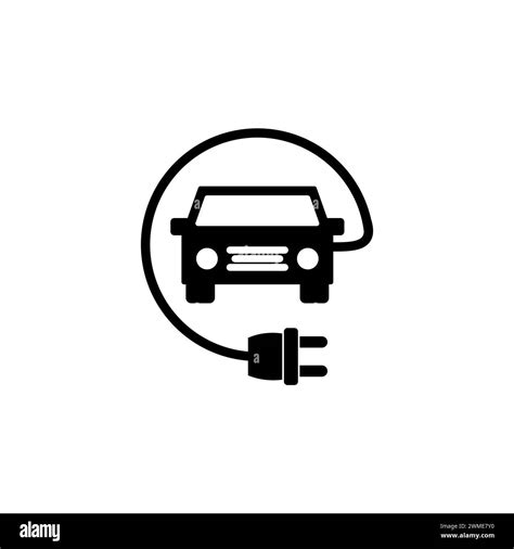 Electric Car Flat Vector Icon Simple Solid Symbol Isolated On White