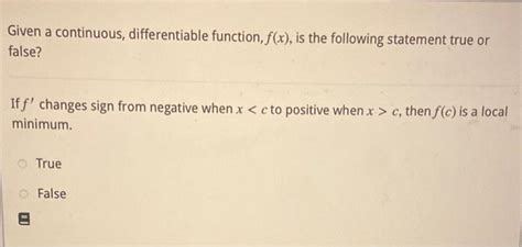 solved given a continuous differentiable function f x is