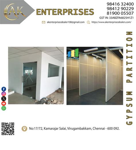 Gypsum Board Partition 12 Mm At ₹ 100 Sq Ft In Chennai Id 2854221550933