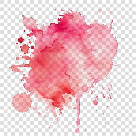 투명한 배경에 분리 된 분홍색 수채화 스플래시 Png 프리미엄 Psd 파일