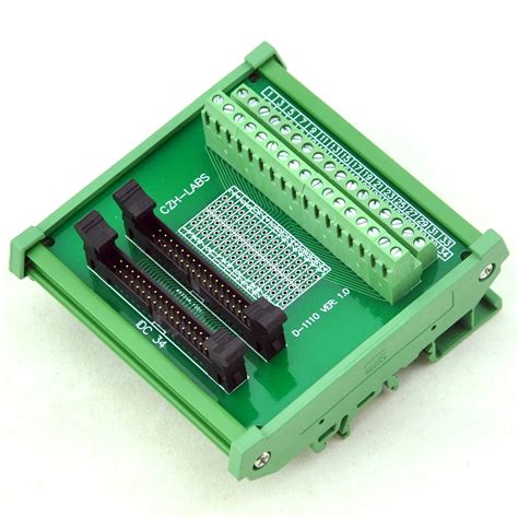 Czh Labs Din Rail Mount Dual Idc 34 Pitch 2 0mm Male Header Interface Module Breakout Board