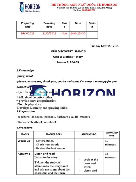 lesson plan unit 5 lesson 3 page 64 65 21 5 2023 pdf cognitive