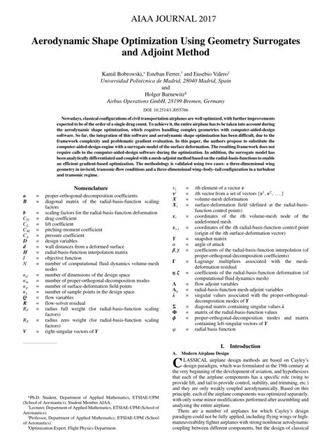 Pdf Aerodynamic Shape Optimization Using Geometry Surrogates And Adjoint Method