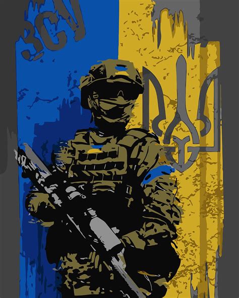 ᐉ Картина за номерами Origami Збройні сили України 40х50 см Lw 3130 • Краща ціна в Києві