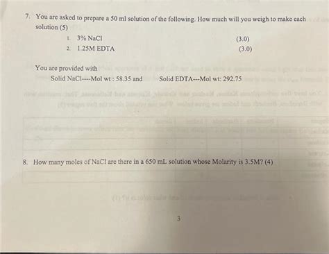 Solved You Are Asked To Prepare A Ml Solution Of The Chegg