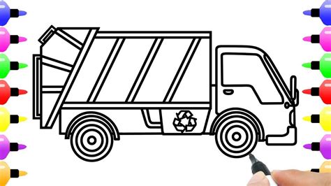 Garbage Truck Drawing At PaintingValley Com Explore Collection Of Garbage Truck Drawing