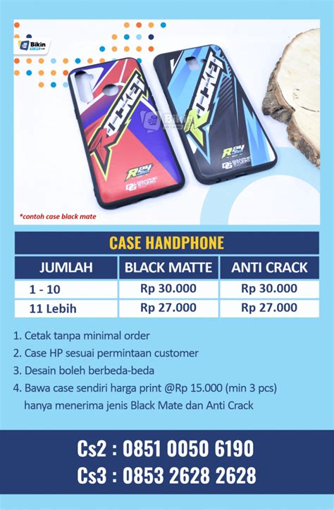 Daftar Harga Case Hp Printing