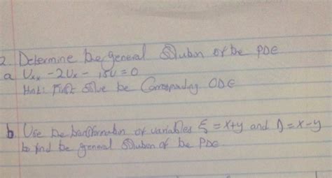 solved determine the general solution of the pde