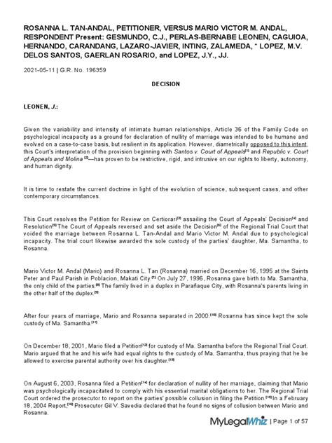 Tan Andal Vs Andal Pdf Marriage Amicus Curiae