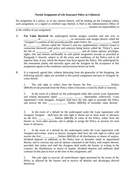 Assignment Collateral Agreement Doc Template Pdffiller
