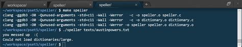 Pset Speller Could Not Load Dictionary CS Stack Exchange