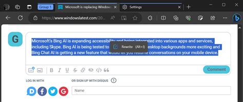 Microsoft Edge Tests “ai Writing” On Windows 11 Powered By Chatgpt And Bing Ai Peer Networks Uk