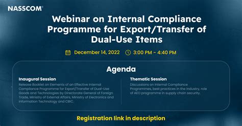 Nasscom Webinar On Internal Compliance Programme Icp For Exporttransfer Of Dual Use Items
