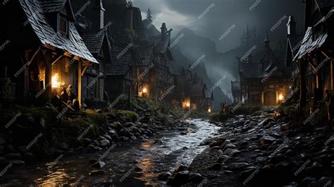 Premium Ai Image Realistic Late Evening At Witches Coven