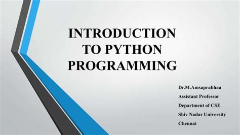 INTRODUCTION TO PYTHON PROGRAMMING Pptx