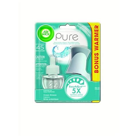 Air Wick Pure Scented Oil Kit Warmer 1 Refill Ocean Breeze Air