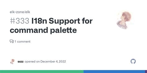 I18n Support For Command Palette · Issue 333 · Elk Zoneelk · Github