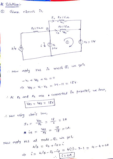 Solved For The Circuit Shown Above Use Kvl Kcl And Ohms Law To