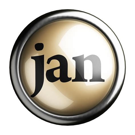 Jan Word On Isolated Button 6373194 Stock Photo At Vecteezy
