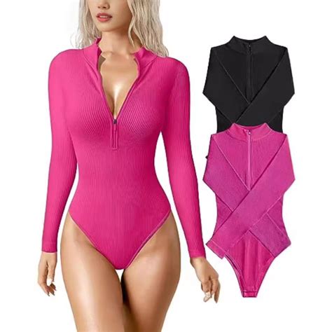 Woherb Long Sleeved Joint Sexy Rib Link Long Sleeved Tops