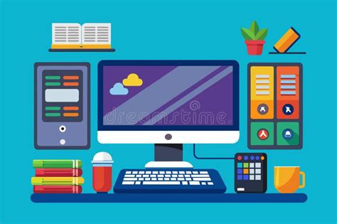 A Modern Desktop Computer Placed On Top Of A Desk In An Office Setting Modern Desktop Computer