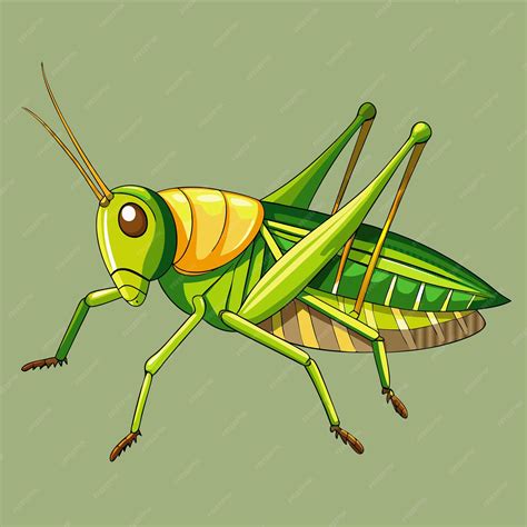 A Drawing Of A Grasshopper With A Yellow Face Premium Ai Generated Vector
