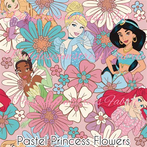 Pastel Princess Flowers Fabric Purpleseamstress Fabric