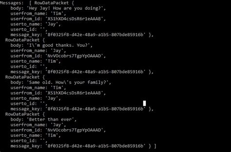 Javascript How To Loop Through Messages From Mysql Database And