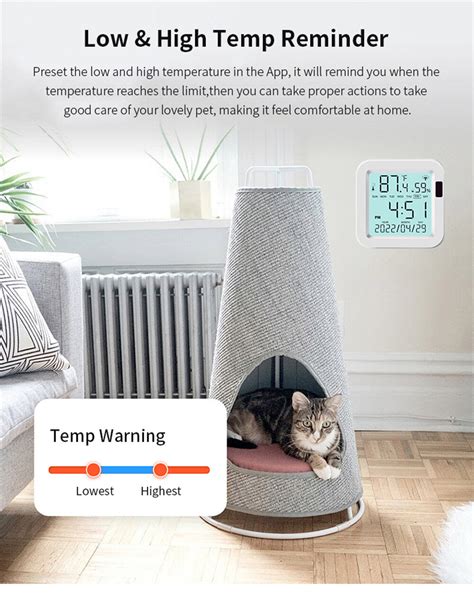 Smarsecur Smart Wifi Temperature And Humidity Sensor With Real Time Monitoring Adjustable