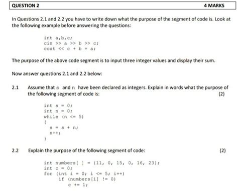 Solved Question 2 4 Marks In Questions 21 And 22 You Have