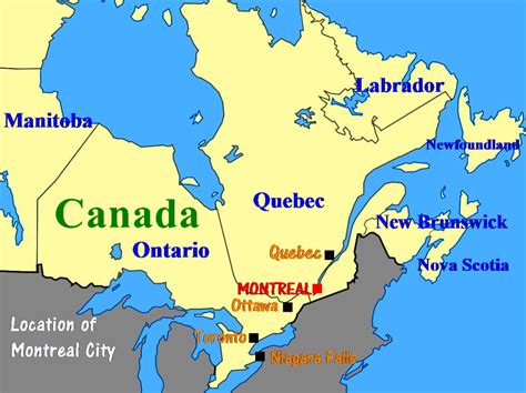 Map Canada Toronto Montreal Quebec Ssmsr