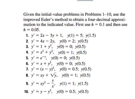 Solved Given The Initial Value Problems In Problems 1 10