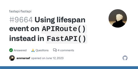 using lifespan event on `apiroute ` instead in `fastapi ` · fastapi