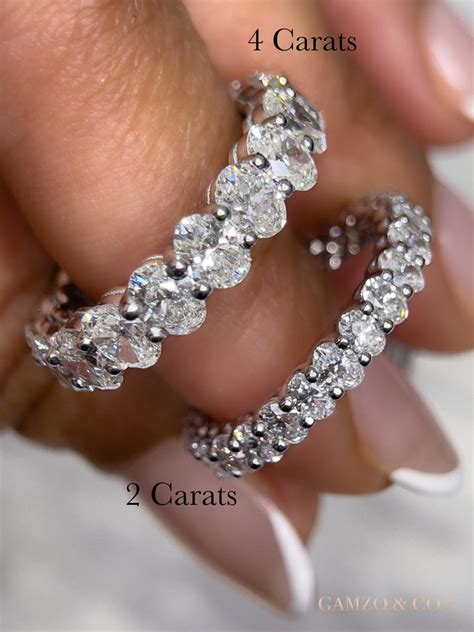 Customizable 18k Rose Gold 3 Carat Oval Cut Natural Diamond Eternity