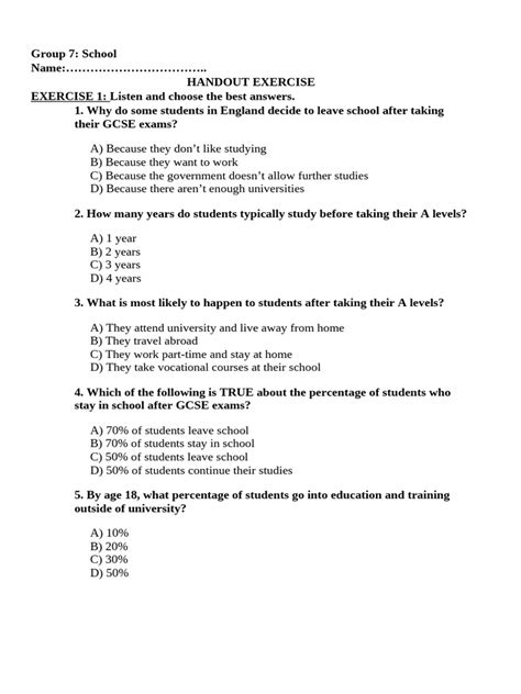 Handout Excercise Pdf