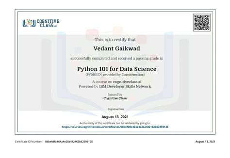 Vedant Gaikwad On Linkedin Ibm Cognitiveclass Ibm