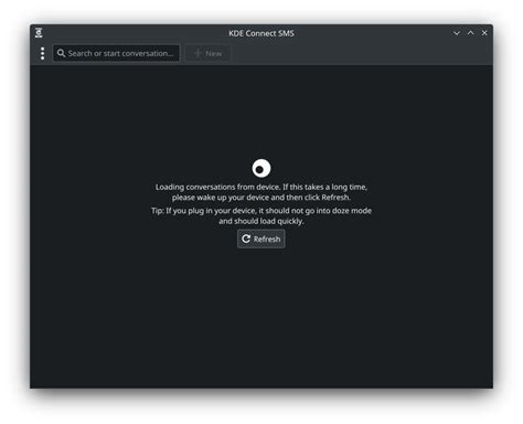 Kde Connect Sms Always Opens To This Loading Page Any Idea Whats