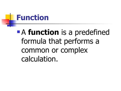 Using The Function In Excel 3 Ppt