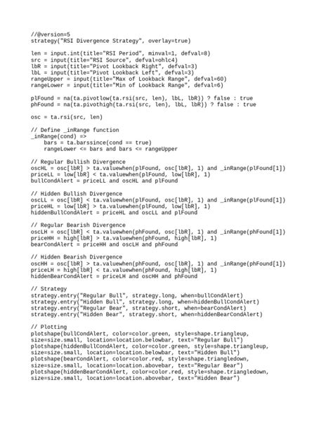 Rsi Divergence Pdf