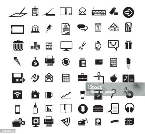 아이콘 세트 데스크탑 컴퓨터에 대한 스톡 벡터 아트 및 기타 이미지 데스크탑 컴퓨터 스캐너 플로피 디스크 Istock