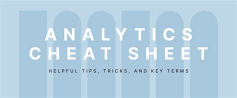 Analytics Cheat Sheet — Maker Made