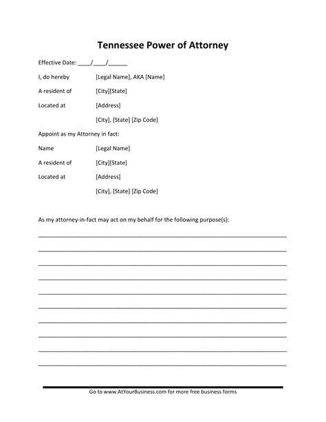 Tennessee Power Of Attorney Form Fill Out Sign Online And Download