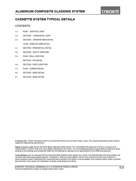 Typical Cassette System Details 2014 Pdf Framing Construction