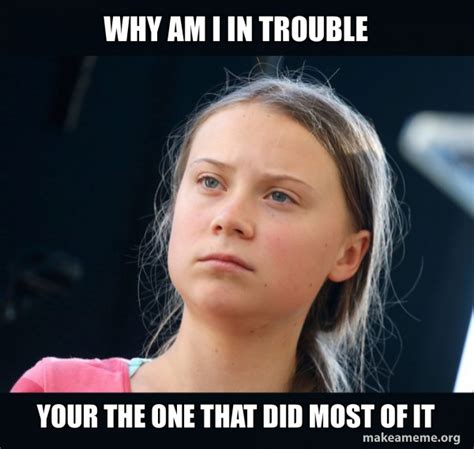 Why Am I In Trouble Your The One That Did Most Of It Greta Thunberg