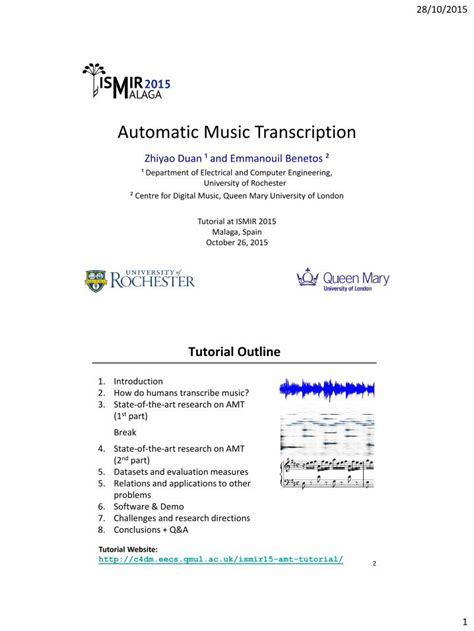 Pdf Automatic Music Transcription Centre For Digital Music C4dm