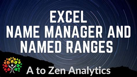 excel name manager and named ranges explained youtube