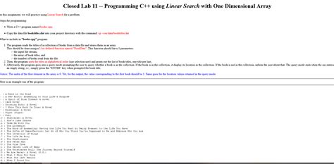 Solved Closed Lab 11 Programming C Using Linear Search