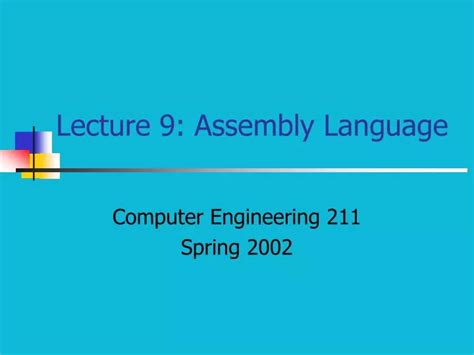 Ppt Lecture Assembly Language Powerpoint Presentation Free Download Id